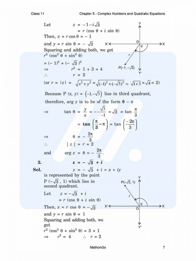 NCERT Solutions for Class 11 Maths Chapter 5 – Complex Numbers and ...