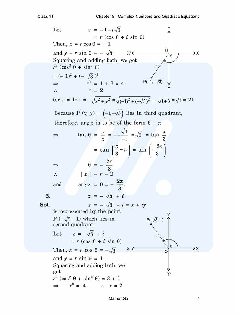 NCERT Solutions for Class 11 Maths Chapter 5 – Complex Numbers and Quadratic Equations – MathonGo