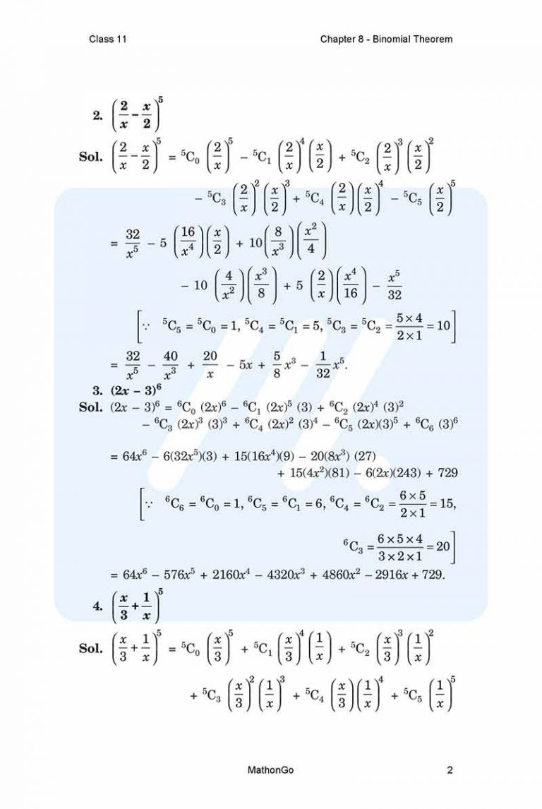NCERT Solutions for Class 11 Maths Chapter 8 Exercise 8.1 – MathonGo