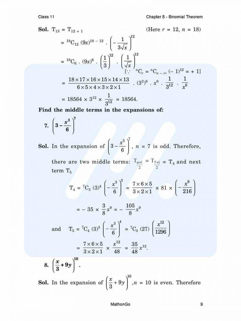 NCERT Solutions for Class 11 Maths Chapter 8 Exercise 8.2 – MathonGo