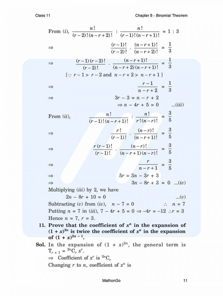 NCERT Solutions for Class 11 Maths Chapter 8 Exercise 8.2 – MathonGo