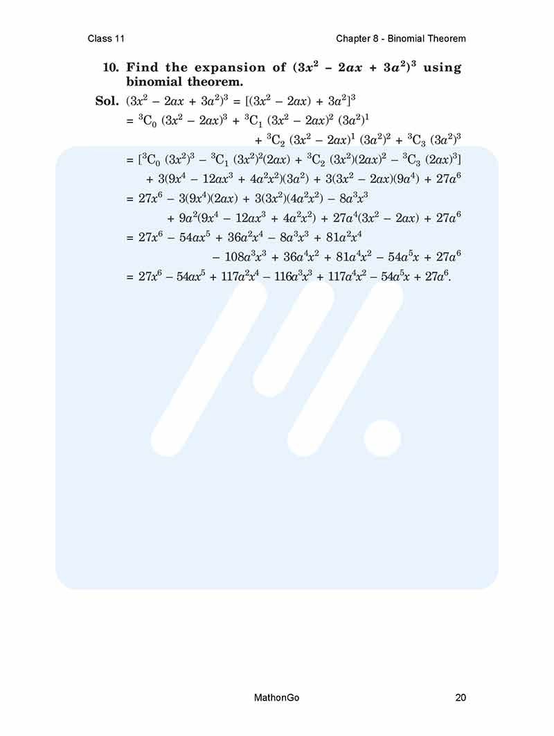 NCERT Solutions for Class 11 Maths Chapter 8 – Binomial Theorem – MathonGo