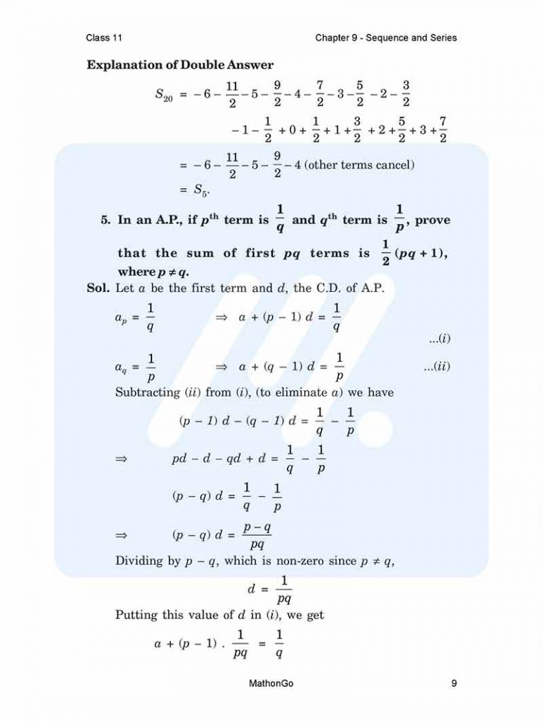 NCERT Solutions for Class 11 Maths Chapter 9 Exercise 9.2 – MathonGo