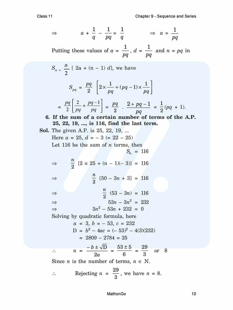 NCERT Solutions for Class 11 Maths Chapter 9 Exercise 9.2 – MathonGo
