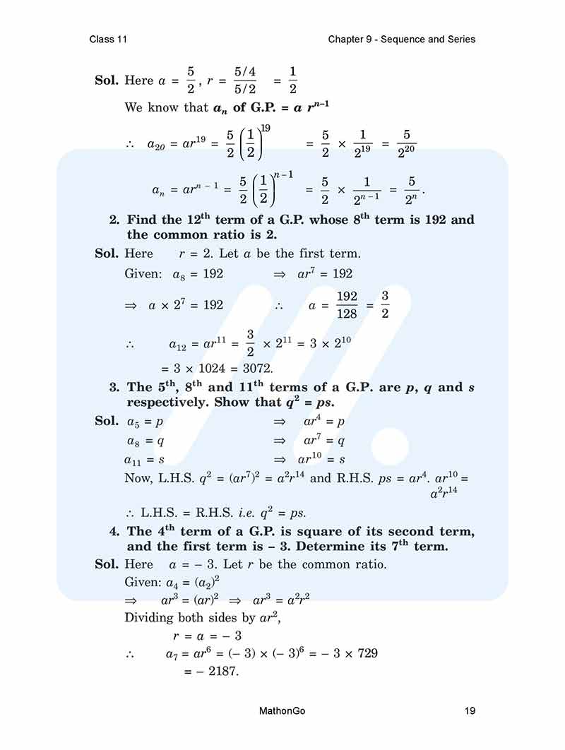 NCERT Solutions for Class 11 Maths Chapter 9 – Sequences and Series ...