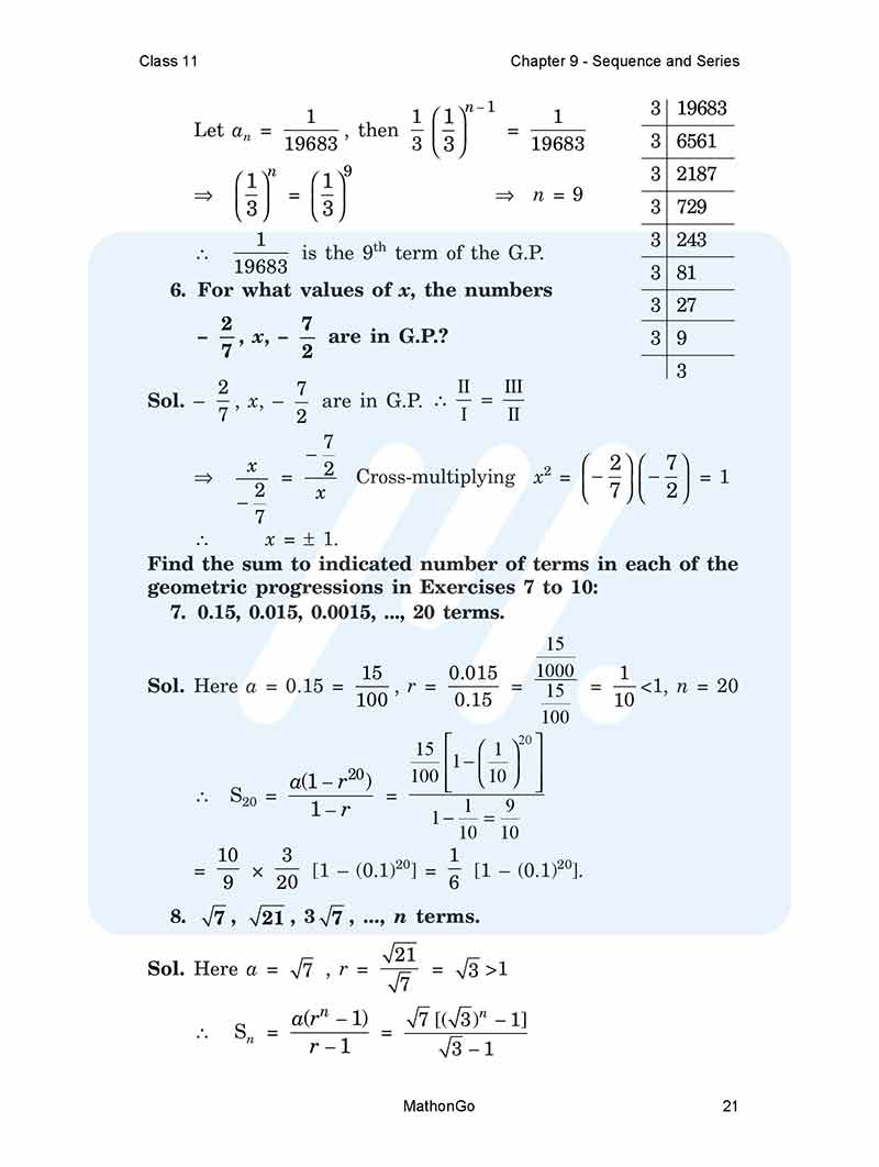 NCERT Solutions for Class 11 Maths Chapter 9 Exercise 9.3 – MathonGo