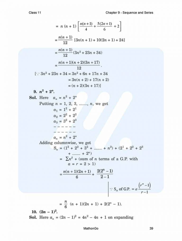 NCERT Solutions for Class 11 Maths Chapter 9 Exercise 9.4 – MathonGo