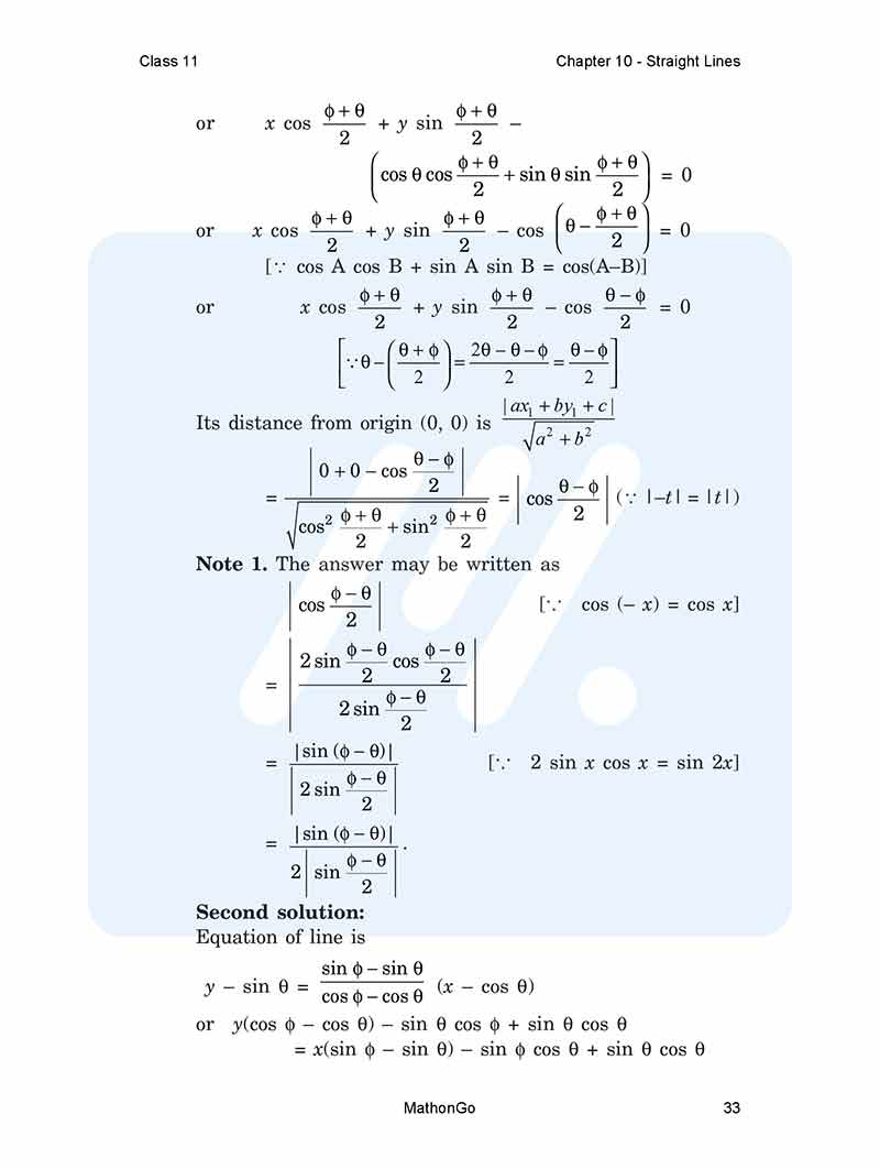 NCERT Solutions for Class 11 Maths Chapter 10 Miscellaneous – MathonGo