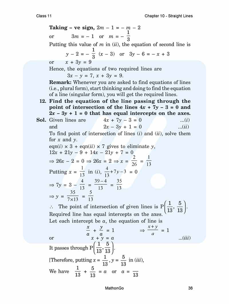 NCERT Solutions for Class 11 Maths Chapter 10 Miscellaneous – MathonGo