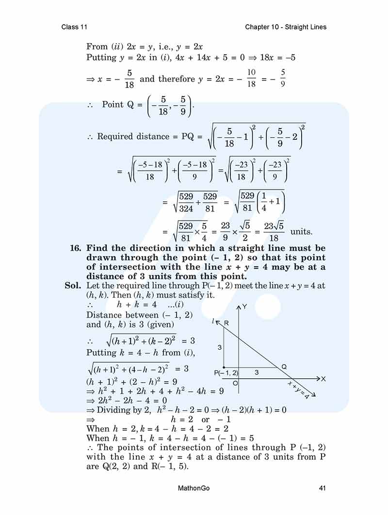 NCERT Solutions for Class 11 Maths Chapter 10 Miscellaneous – MathonGo