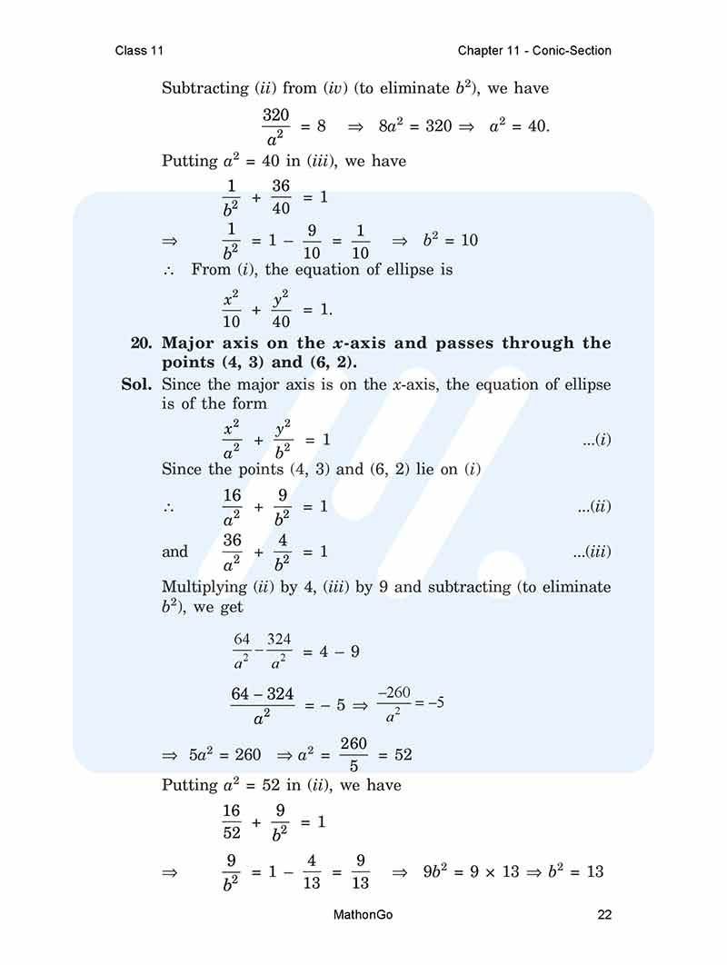 NCERT Solutions for Class 11 Maths Chapter 11 – Conic Sections – MathonGo