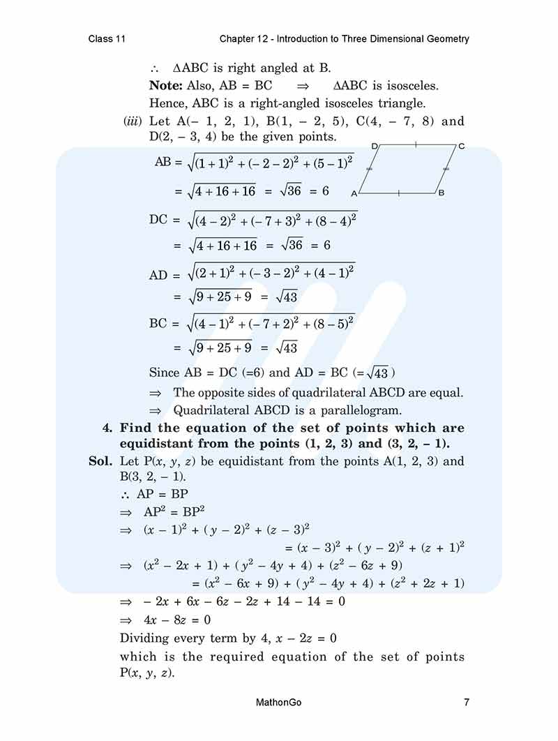 NCERT Solutions for Class 11 Maths Chapter 12 – Introduction to Three ...