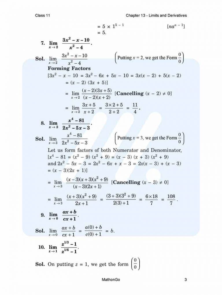 NCERT Solutions for Class 11 Maths Chapter 13 Exercise 13.1 – MathonGo