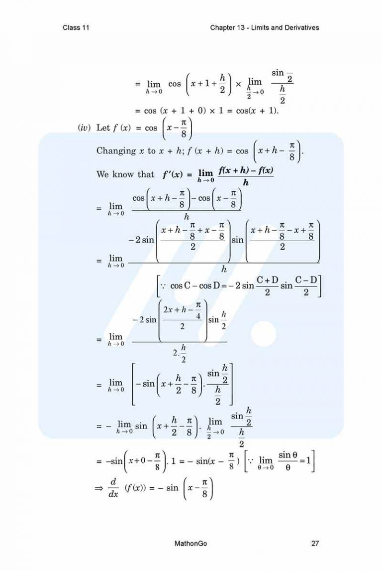NCERT Solutions for Class 11 Maths Chapter 13 Miscellaneous – MathonGo