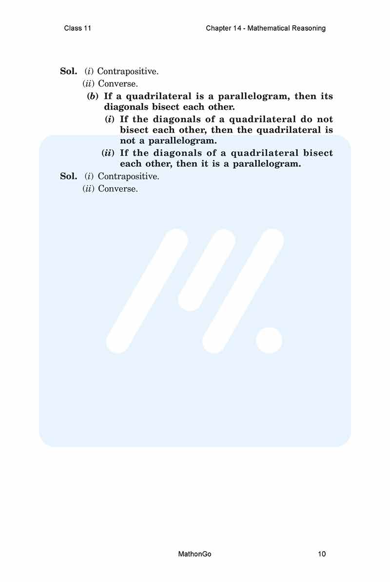 NCERT Solutions for Class 11 Maths Chapter 14 – Mathematical Reasoning ...