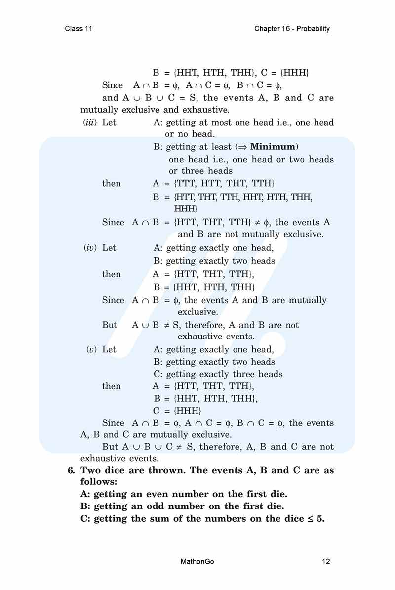 NCERT Solutions for Class 11 Maths Chapter 16 – Probability – MathonGo
