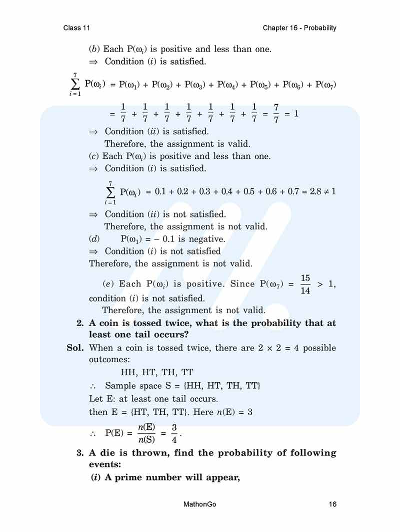 NCERT Solutions for Class 11 Maths Chapter 16 – Probability – MathonGo