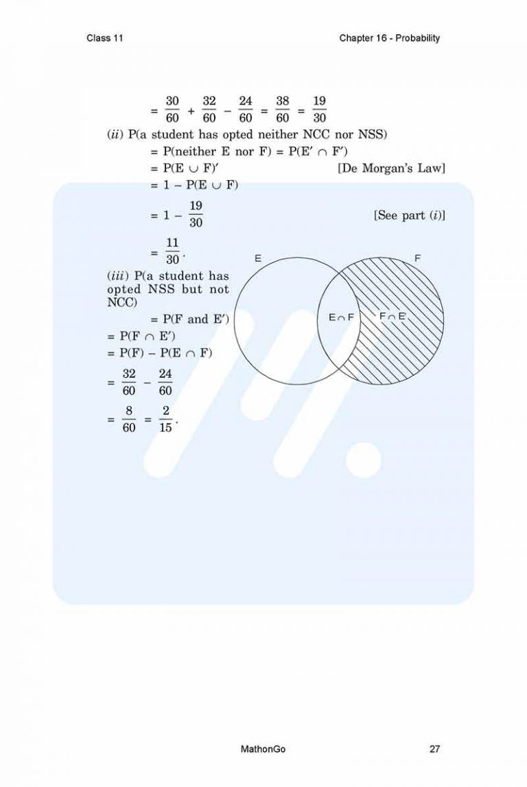 NCERT Solutions for Class 11 Maths Chapter 16 – Probability – MathonGo