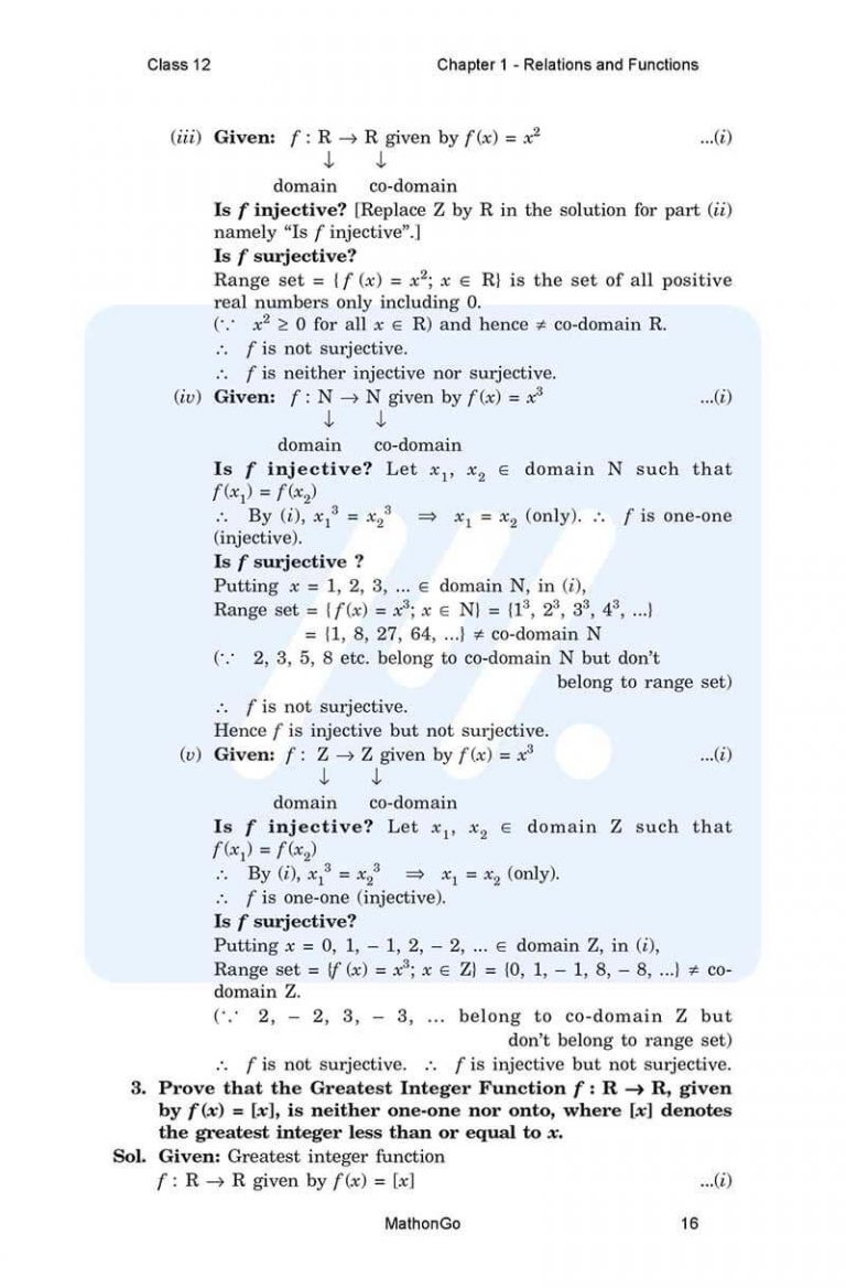 NCERT Solutions for Class 12 Maths Chapter 1 – Relations and Functions ...