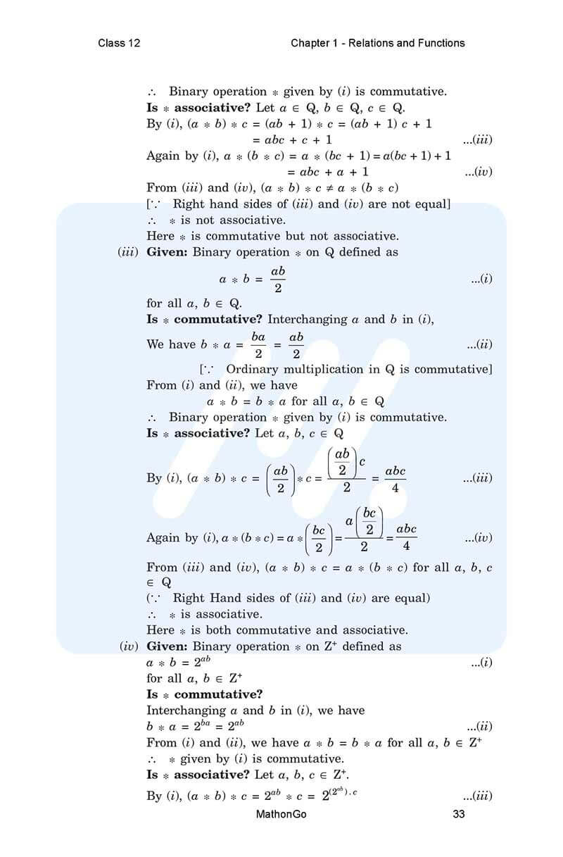 NCERT Solutions for Class 12 Maths Chapter 1 – Relations and Functions ...