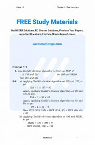 NCERT Solutions for Class 10 Maths Chapter 1 – Real Numbers – MathonGo