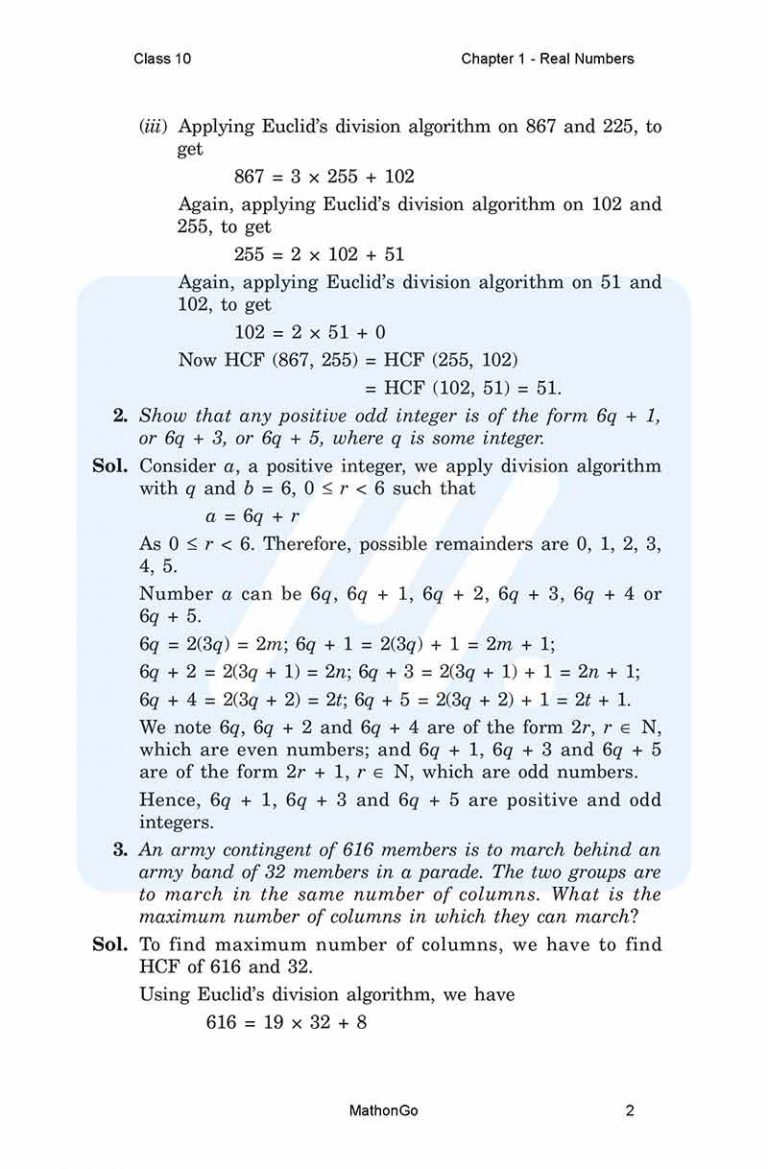 NCERT Solutions for Class 10 Maths Chapter 1 – Real Numbers – MathonGo
