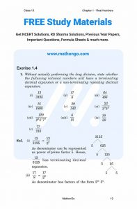 NCERT Solutions for Class 10 Maths Chapter 1 – Real Numbers – MathonGo