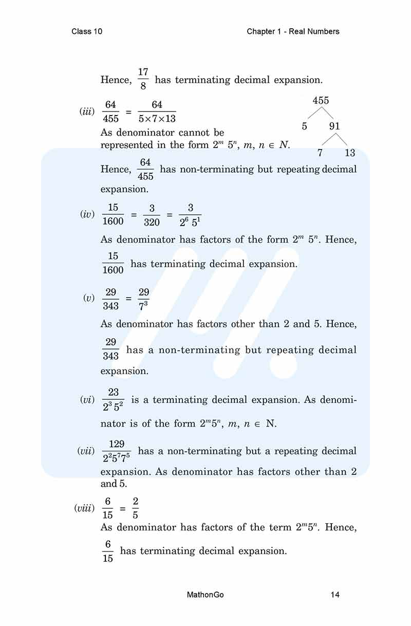 NCERT Solutions for Class 10 Maths Chapter 1 – Real Numbers – MathonGo