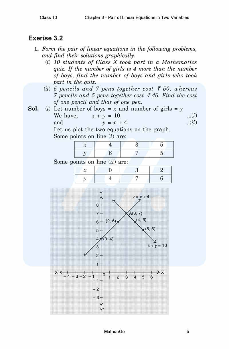NCERT Solutions for Class 10 Maths Chapter 3 Exercise 3.2 – MathonGo