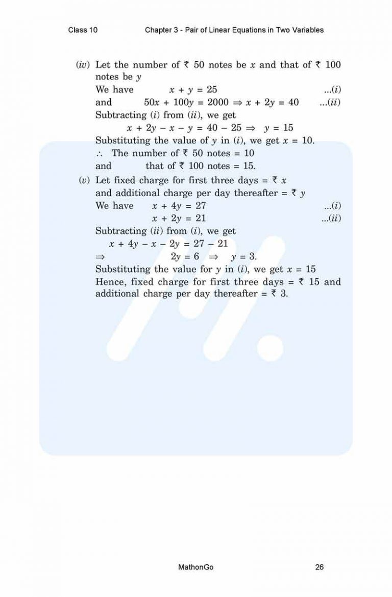 NCERT Solutions for Class 10 Maths Chapter 3 Exercise 3.4 – MathonGo