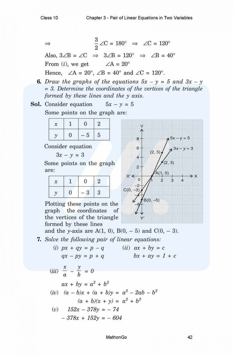 NCERT Solutions for Class 10 Maths Chapter 3 Exercise 3.6 – MathonGo