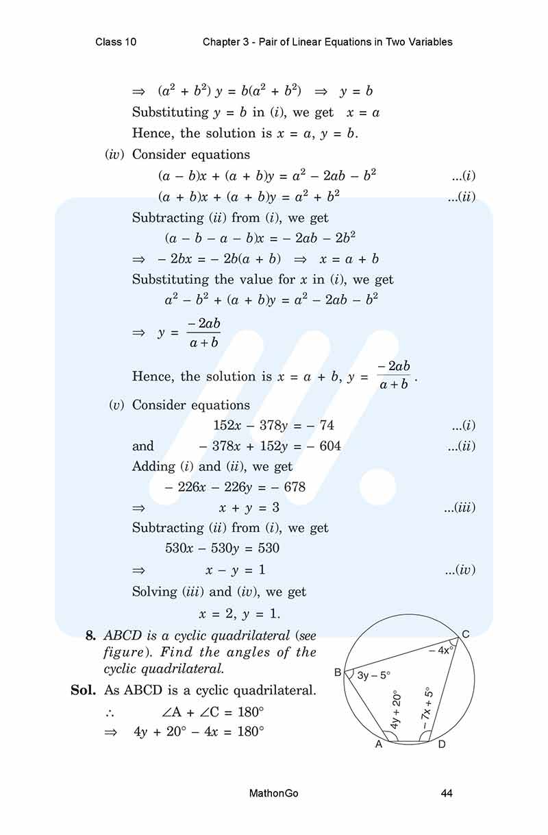 NCERT Solutions for Class 10 Maths Chapter 3 Exercise 3.6 – MathonGo