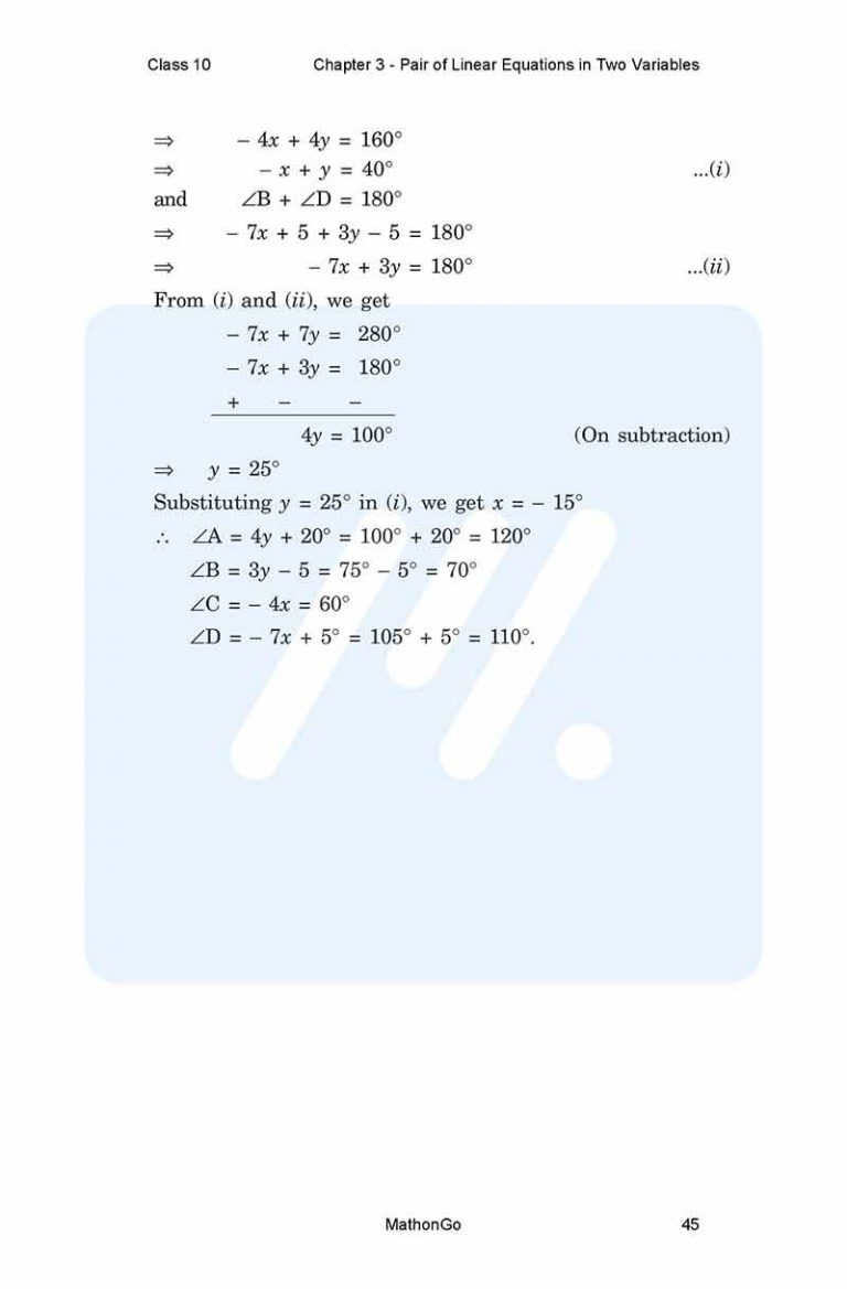 NCERT Solutions for Class 10 Maths Chapter 3 Exercise 3.6 – MathonGo