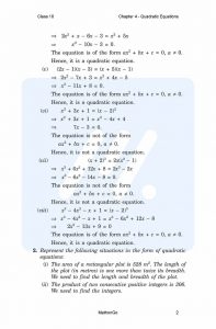 NCERT Solutions for Class 10 Maths Chapter 4 – Quadratic Equations ...