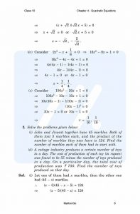 NCERT Solutions for Class 10 Maths Chapter 4 – Quadratic Equations ...