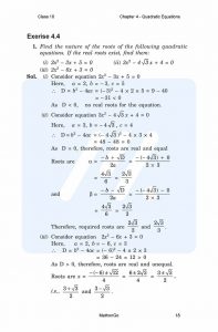 NCERT Solutions for Class 10 Maths Chapter 4 – Quadratic Equations – MathonGo