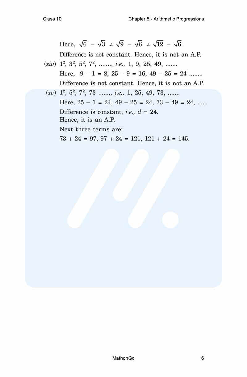 NCERT Solutions for Class 10 Maths Chapter 5 – Arithmetic Progressions ...