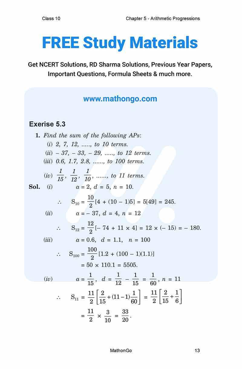 Ch 10 Maths Class 10 Important Questions To English 1 Man Sailing Boat
