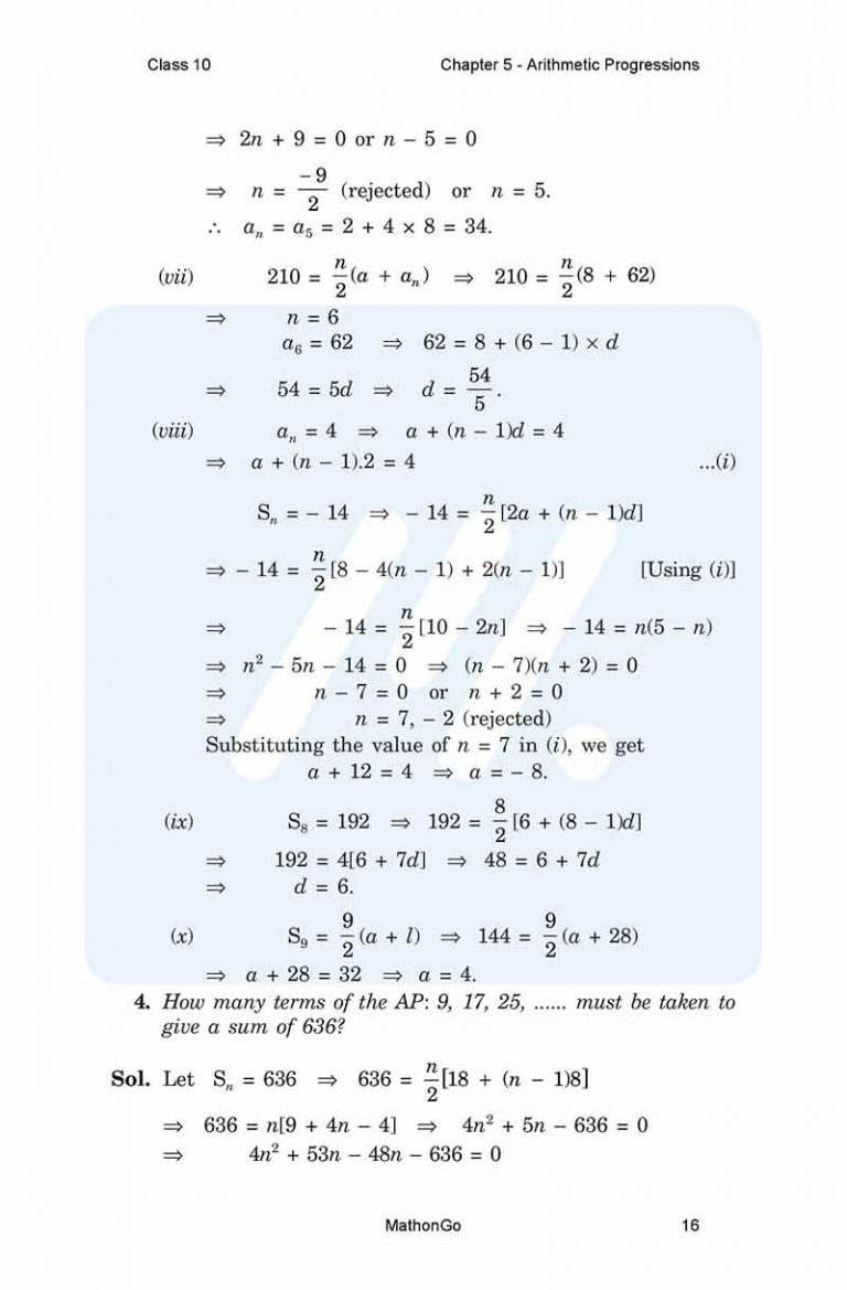 NCERT Solutions for Class 10 Maths Chapter 5 Exercise 5.3 – MathonGo