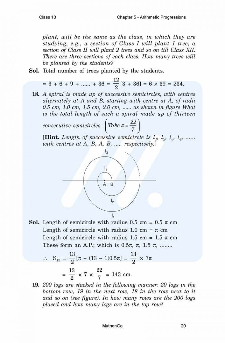 NCERT Solutions for Class 10 Maths Chapter 5 – Arithmetic Progressions ...