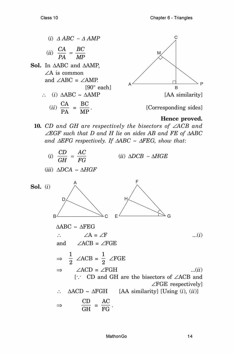 NCERT Solutions for Class 10 Maths Chapter 6 Exercise 6.3 – MathonGo