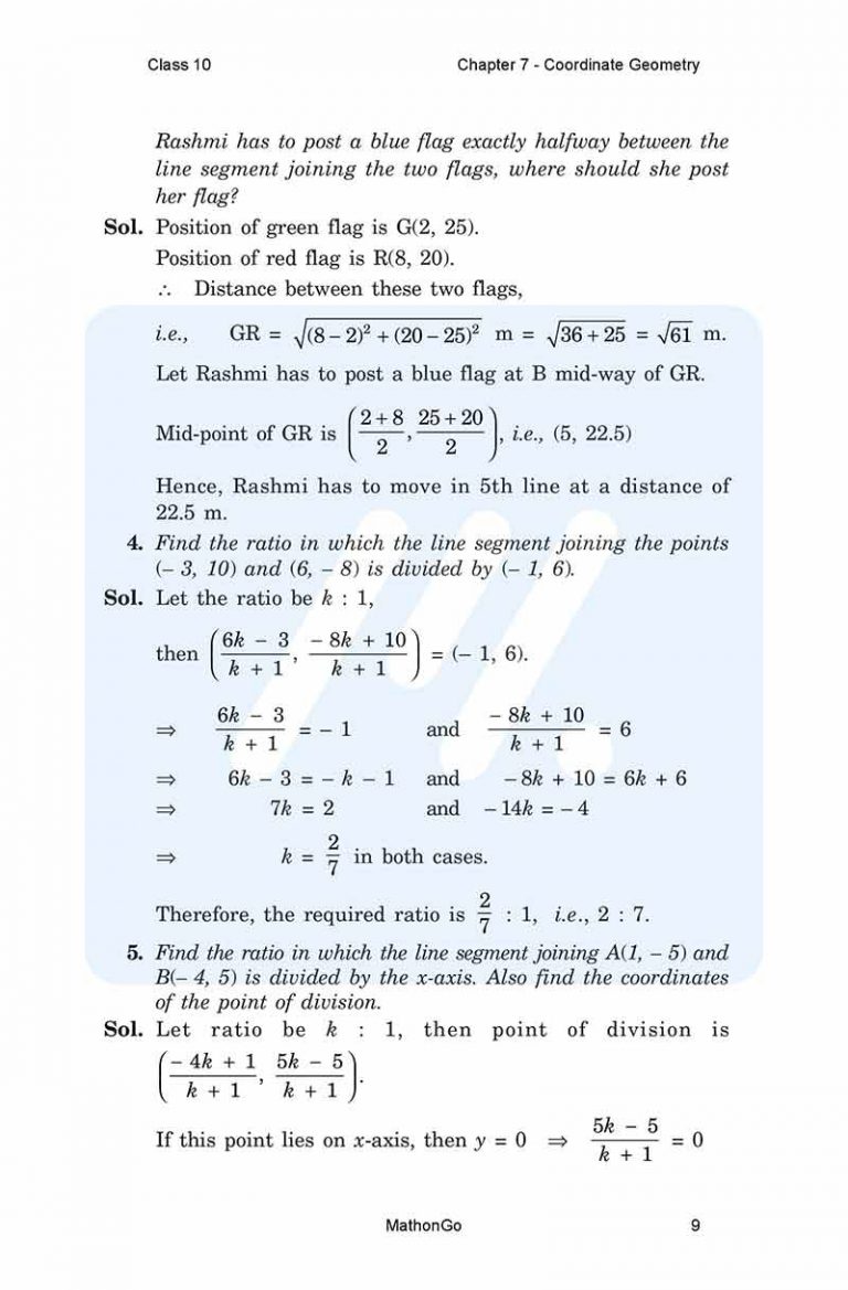 NCERT Solutions for Class 10 Maths Chapter 7 – Coordinate Geometry ...