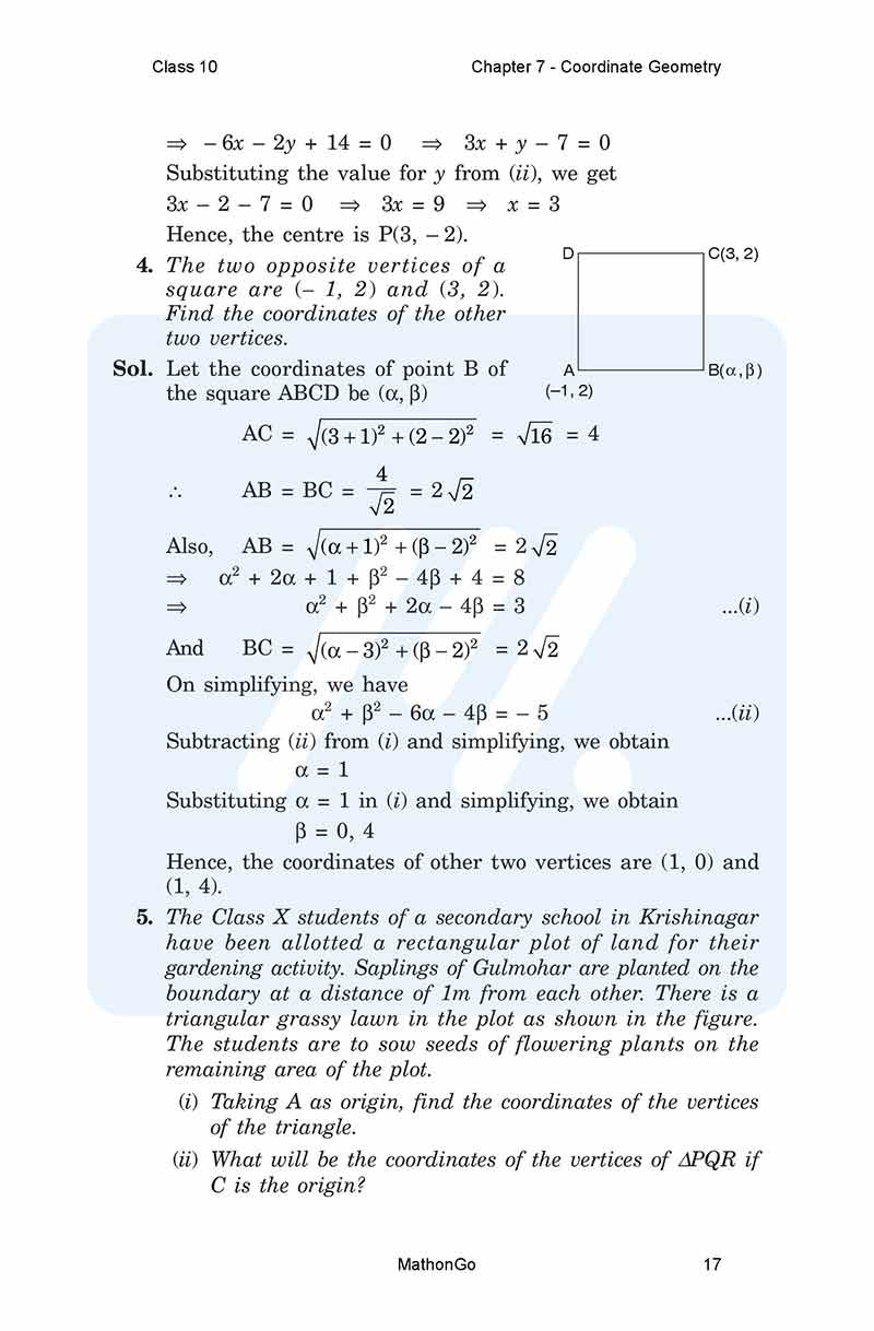 NCERT Solutions for Class 10 Maths Chapter 7 – Coordinate Geometry ...