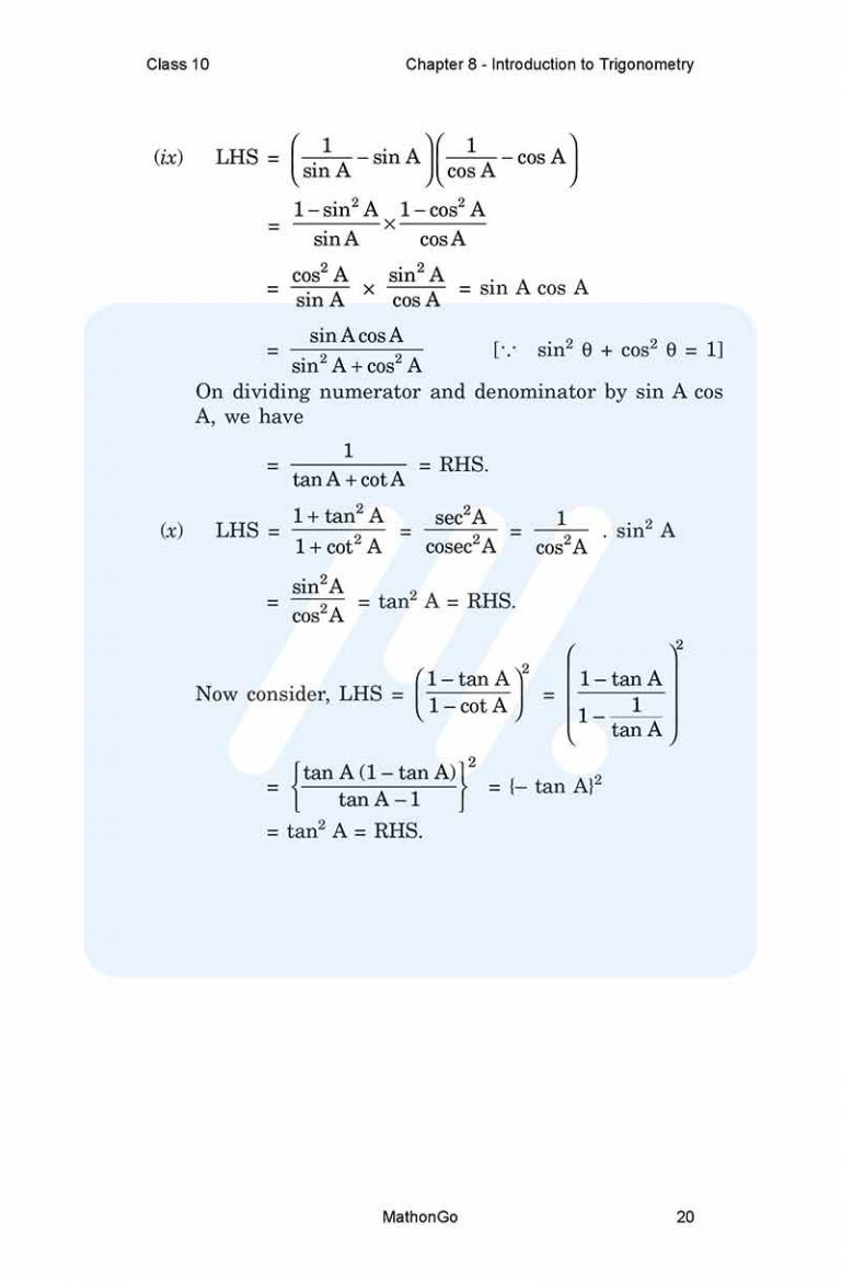 NCERT Solutions for Class 10 Maths Chapter 8 – Introduction to ...