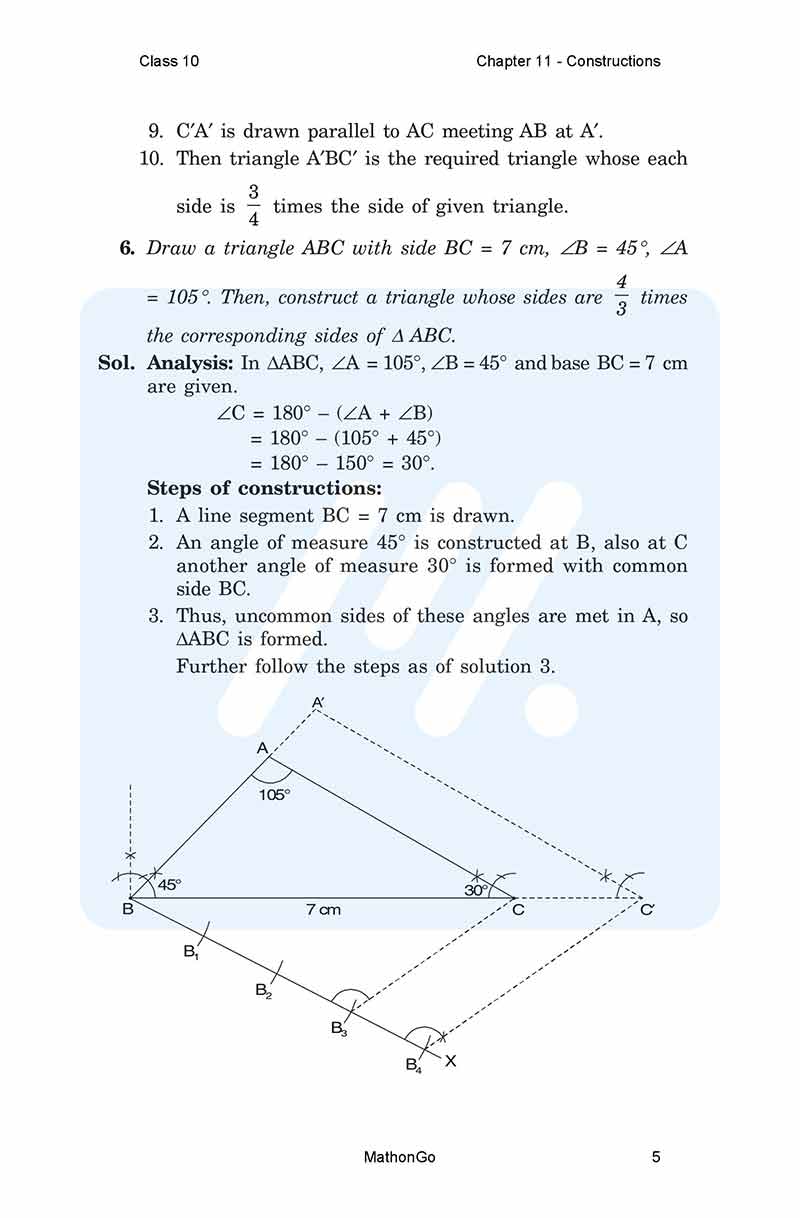 NCERT Solutions for Class 10 Maths Chapter 11 – Constructions – MathonGo