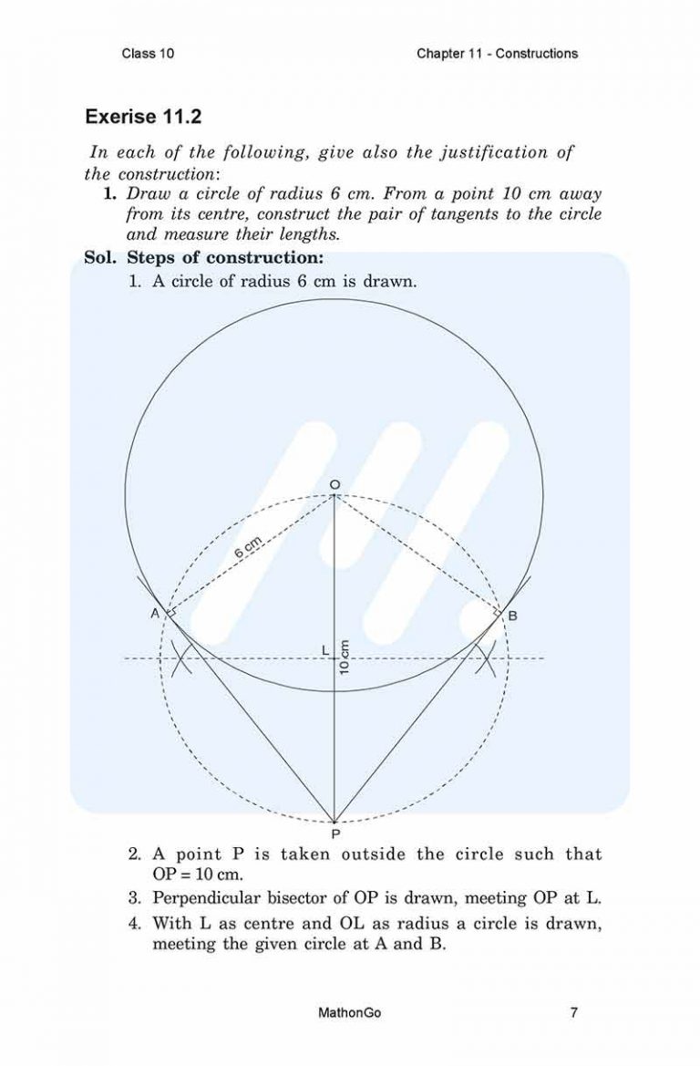 NCERT Solutions for Class 10 Maths Chapter 11 – Constructions – MathonGo