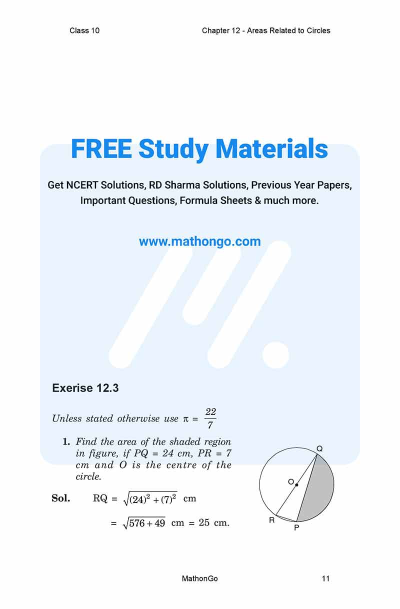 NCERT Solutions for Class 10 Maths Chapter 12 Exercise 12.3 – MathonGo