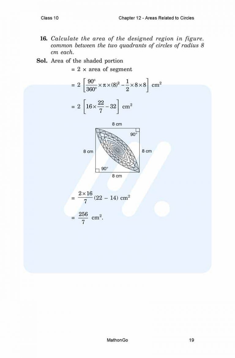 NCERT Solutions for Class 10 Maths Chapter 12 – Areas Related to ...