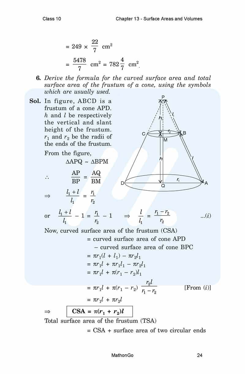 NCERT Solutions for Class 10 Maths Chapter 13 – Surface Areas and ...