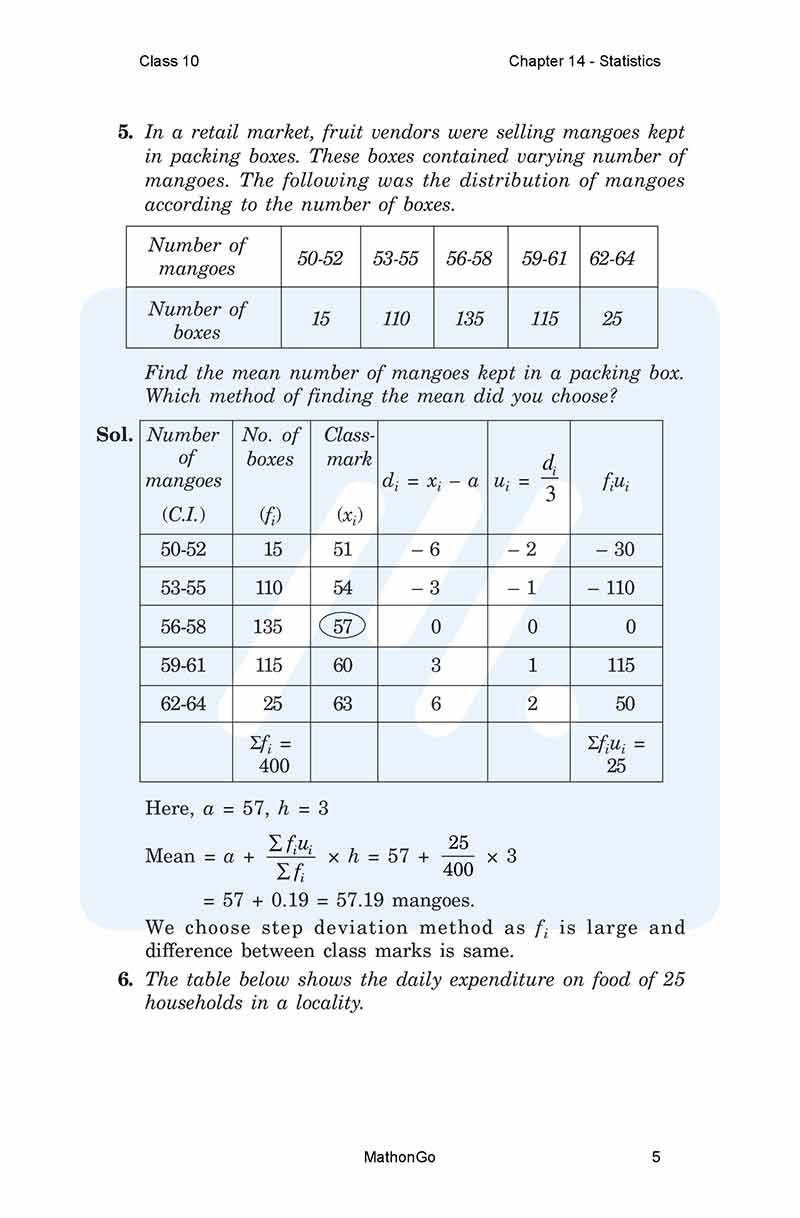 NCERT Solutions for Class 10 Maths Chapter 14 – Statistics – MathonGo